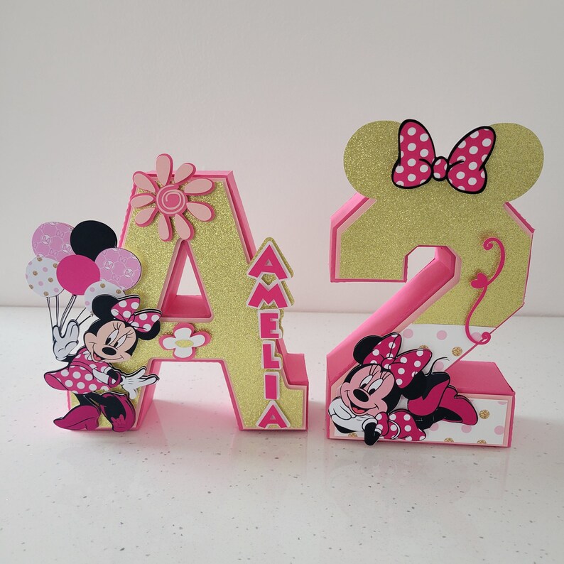 Minnie Mouse Birthday Party Minnie Mouse 3D Letters and - Etsy