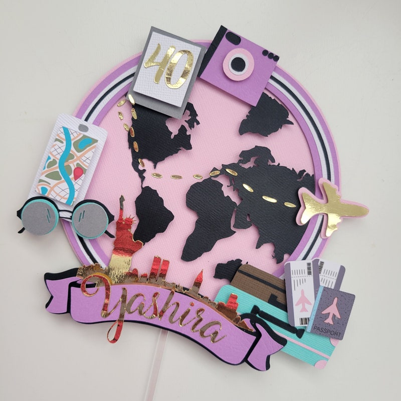 Travel Cake Topper - Etsy
