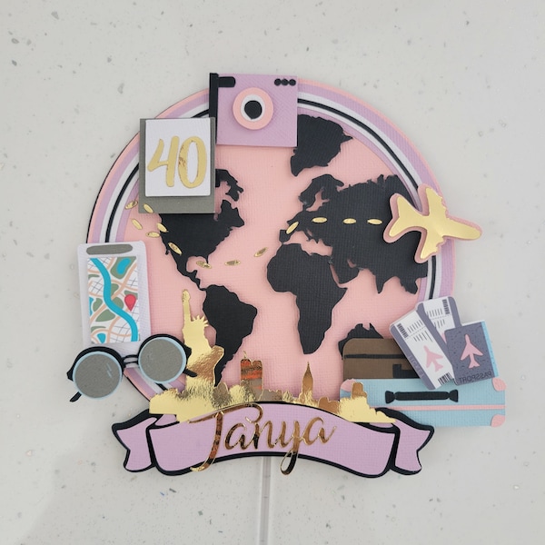 Travel Cake Topper - Etsy