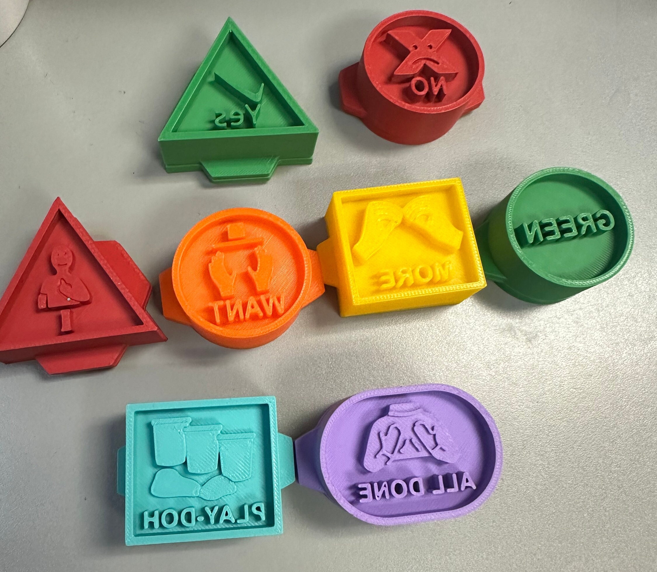 AAC Core Word Play-doh Stencils & Stamps - Etsy