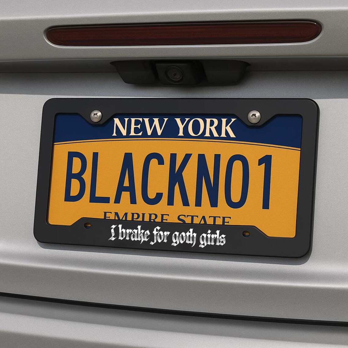 I Brake for Goth Girls License Plate Frame: Gothic Dark Humor Car ...
