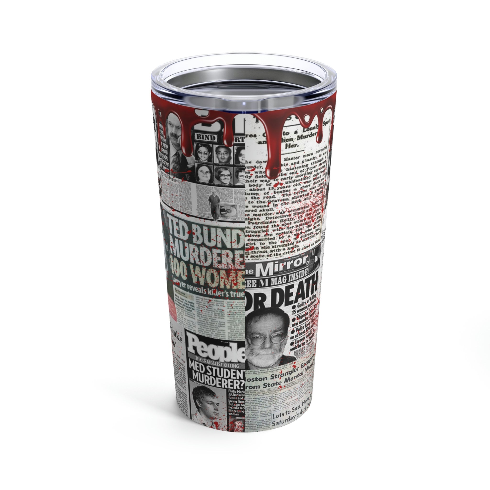 True Crime News 20oz Stainless Steal Tumbler, Crime Junkie, Tea, Hot ...
