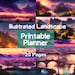 Illustrated Landscape Digital Planner for Productivity - Etsy
