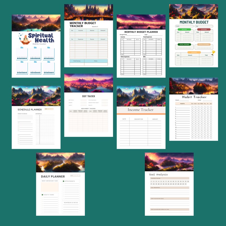 Illustrated Landscape Digital Planner for Productivity - Etsy