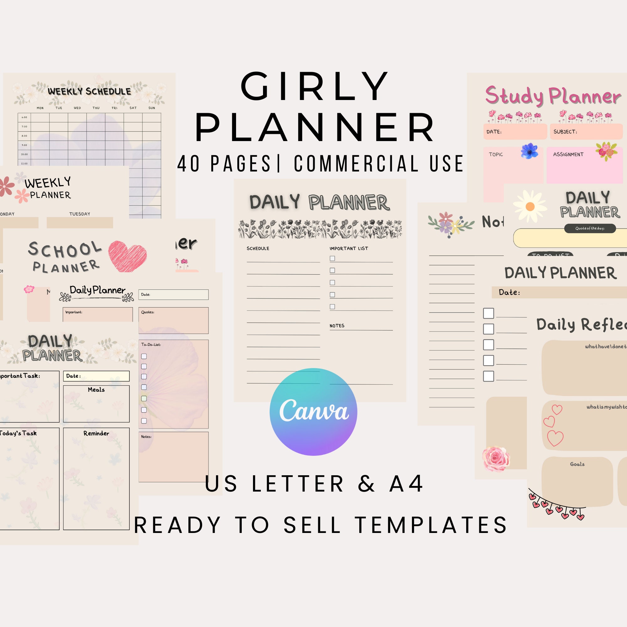 Girl Digital Planner THAT GIRL 2023 Planner Daily, Weekly & Monthly ...