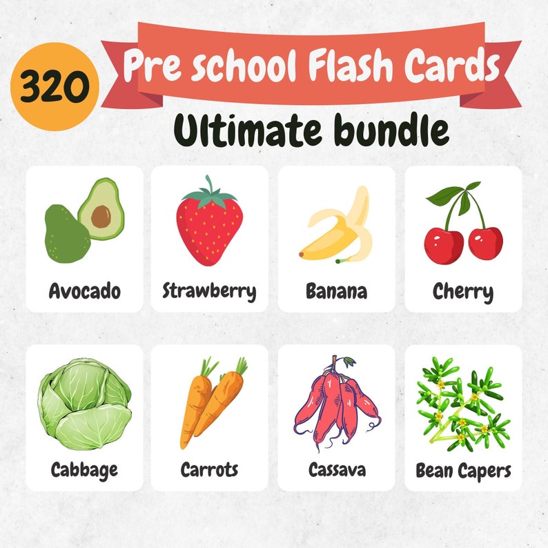 Ultimate Kids Flashcards Bundle, Pre-school Cards, Printable Flash ...