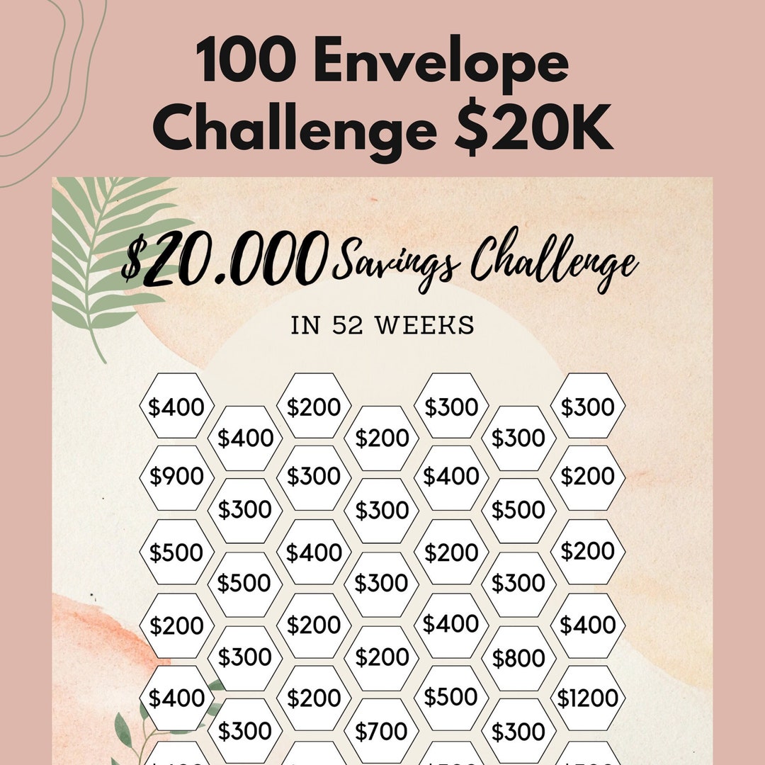 20k Savings Challenge, 20000 Savings Challenge, Printable Savings ...