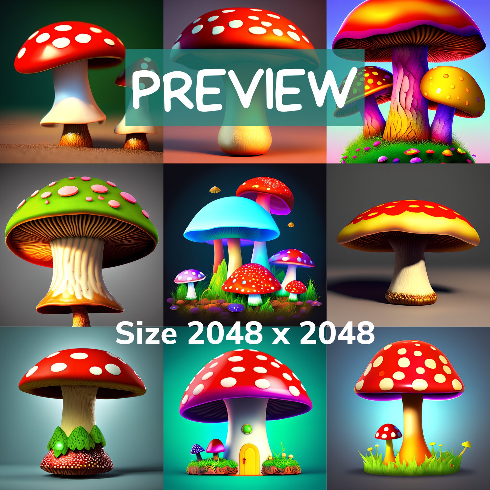 Mushroom Clip Art, Mushroom Clipart Bundle, Clipart for Commercial Use ...