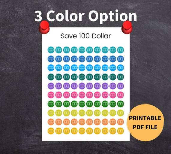 Printable Kids Savings Tracker 100 Savings Challenge | Etsy