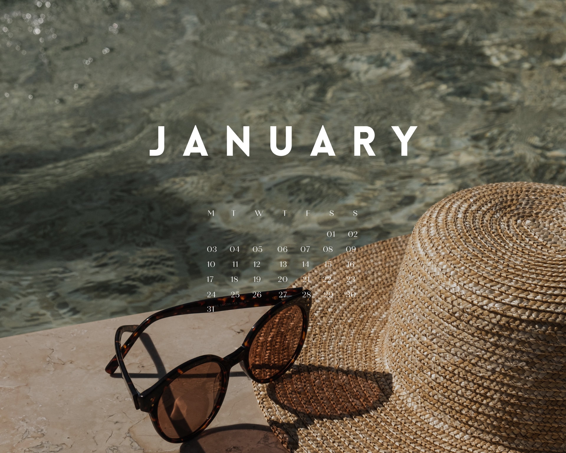Aesthetic "that Girl" January Calendar Computer Background Bundle - Etsy