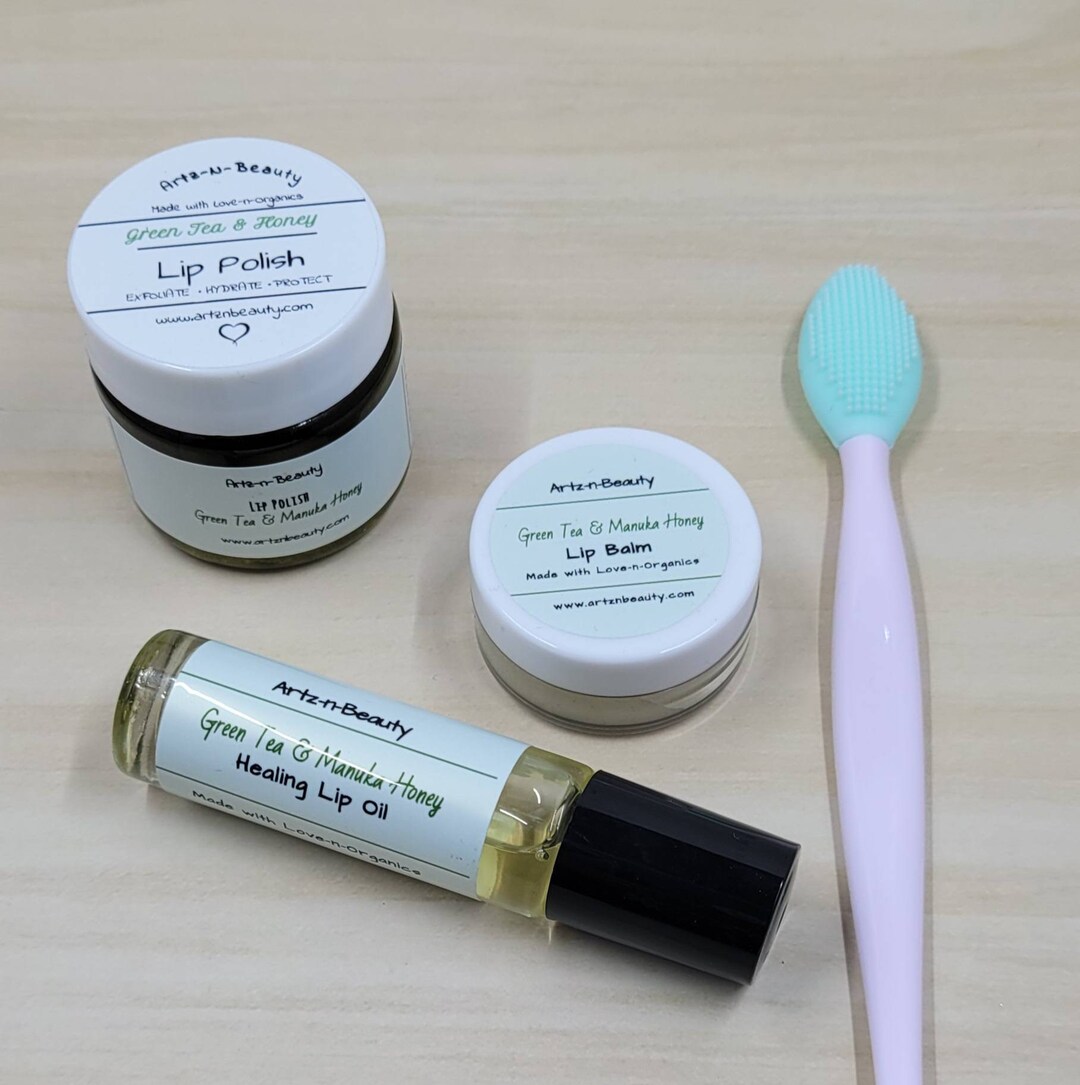 Green Tea Lip Kit Lip Polish Lip Balm Lip Oil Soft Lips Green Tea and ...