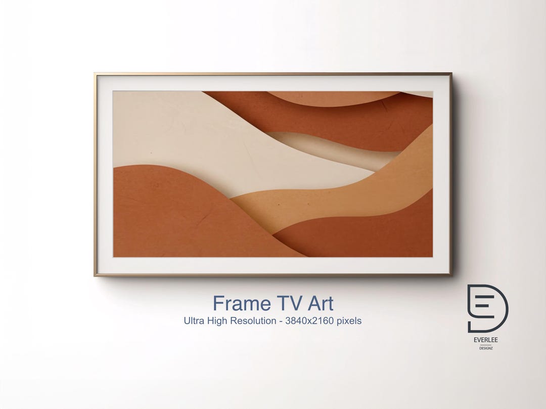 Terra Cotta Waves Samsung Frame TV Art - Warm Abstract (digital ...