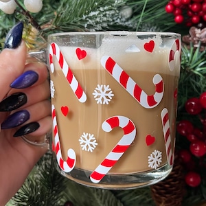 Candy Cane Glass Mug - Etsy