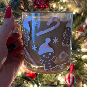 Pink Gingerbread Glass Mug - Etsy