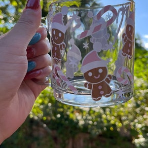 Pink Gingerbread Glass Mug - Etsy