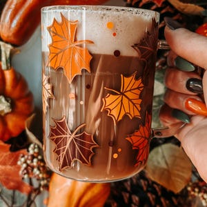 Fall Leaves Glass Mug - Etsy