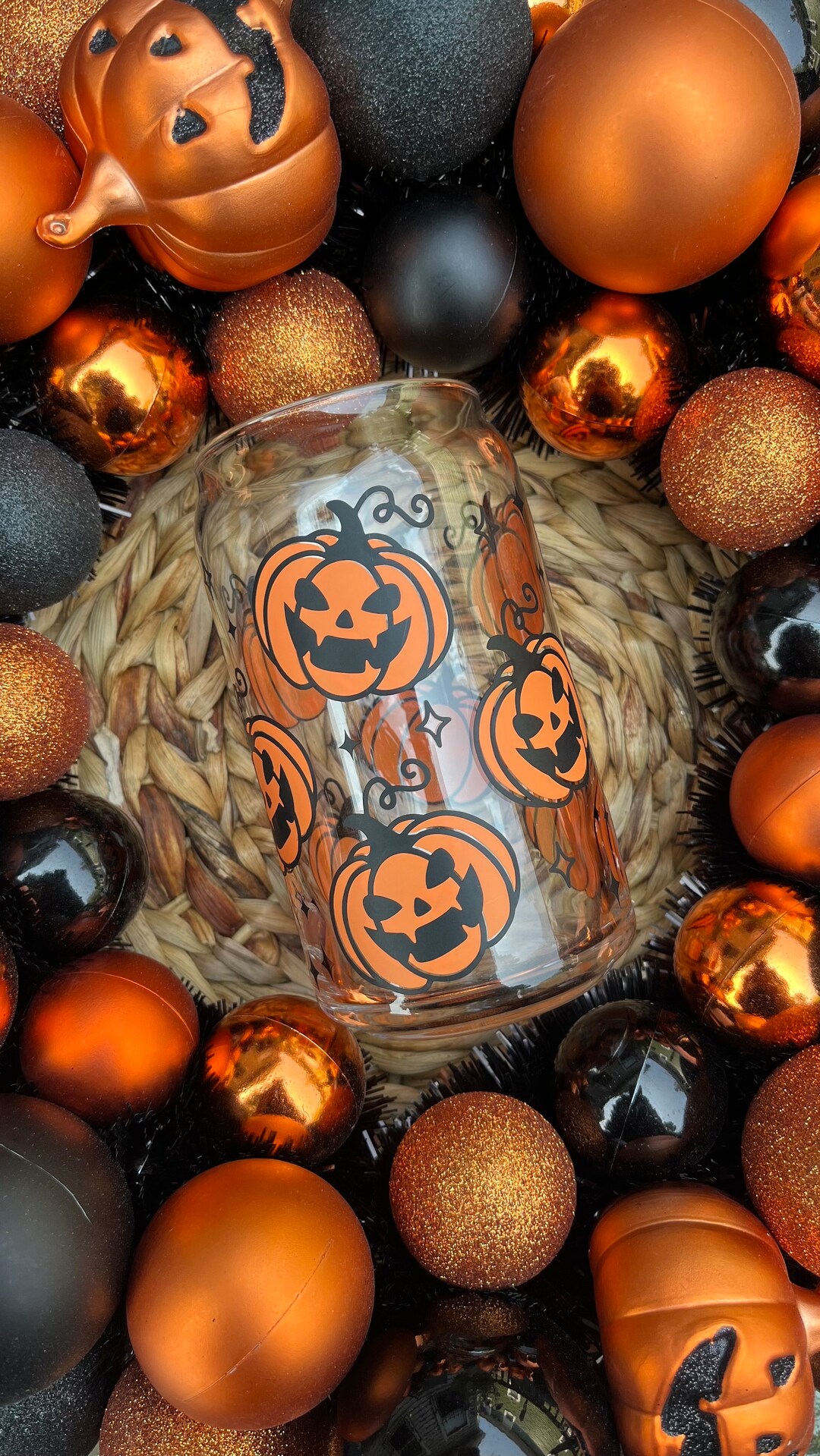 Jackolantern Pumpkins Glass Cup - Etsy