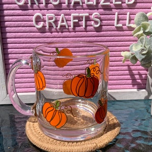 Pumpkins Glass Mug - Etsy