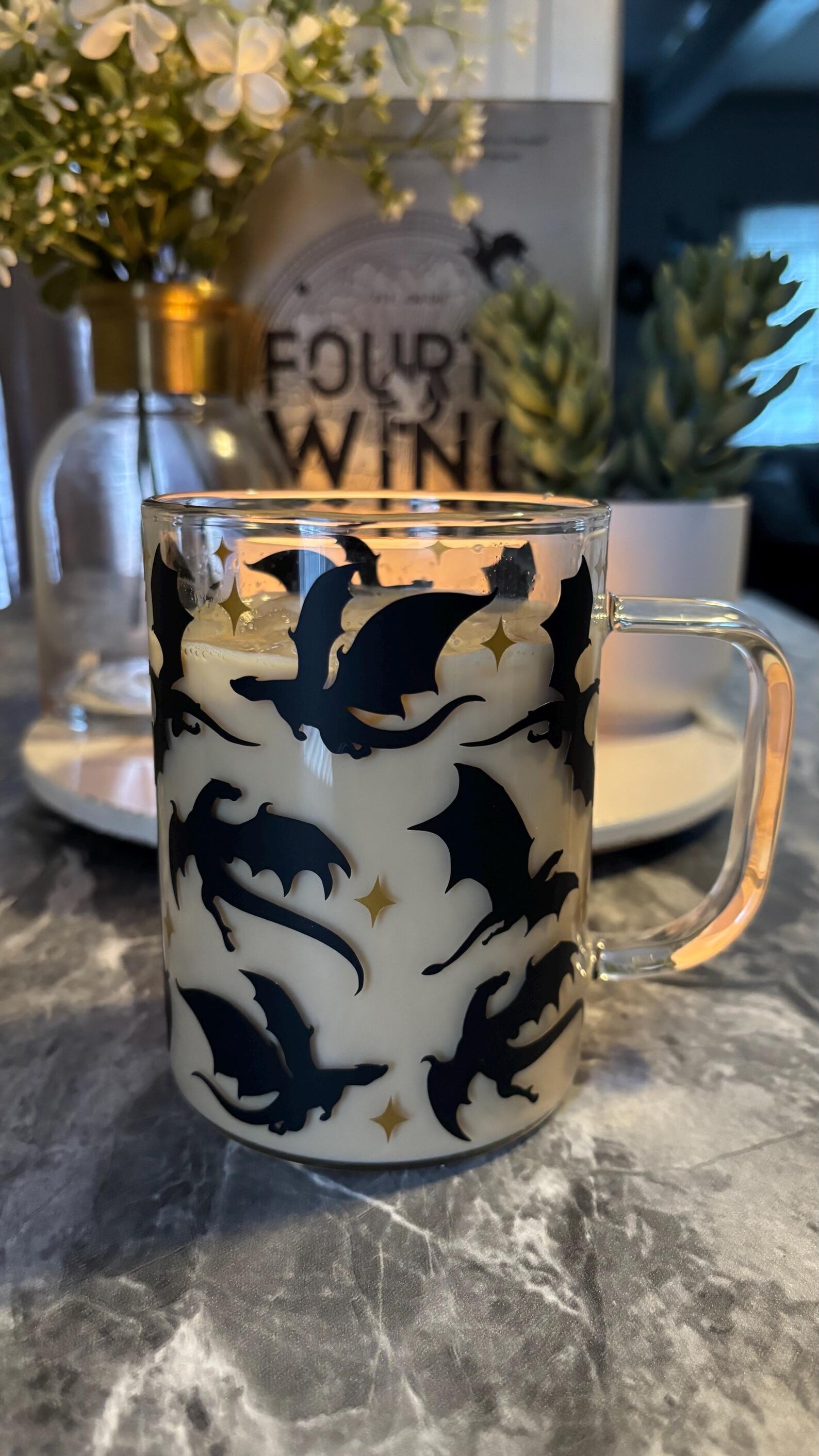 Dragon Fourth Wing Inspired Glass Mug - Etsy