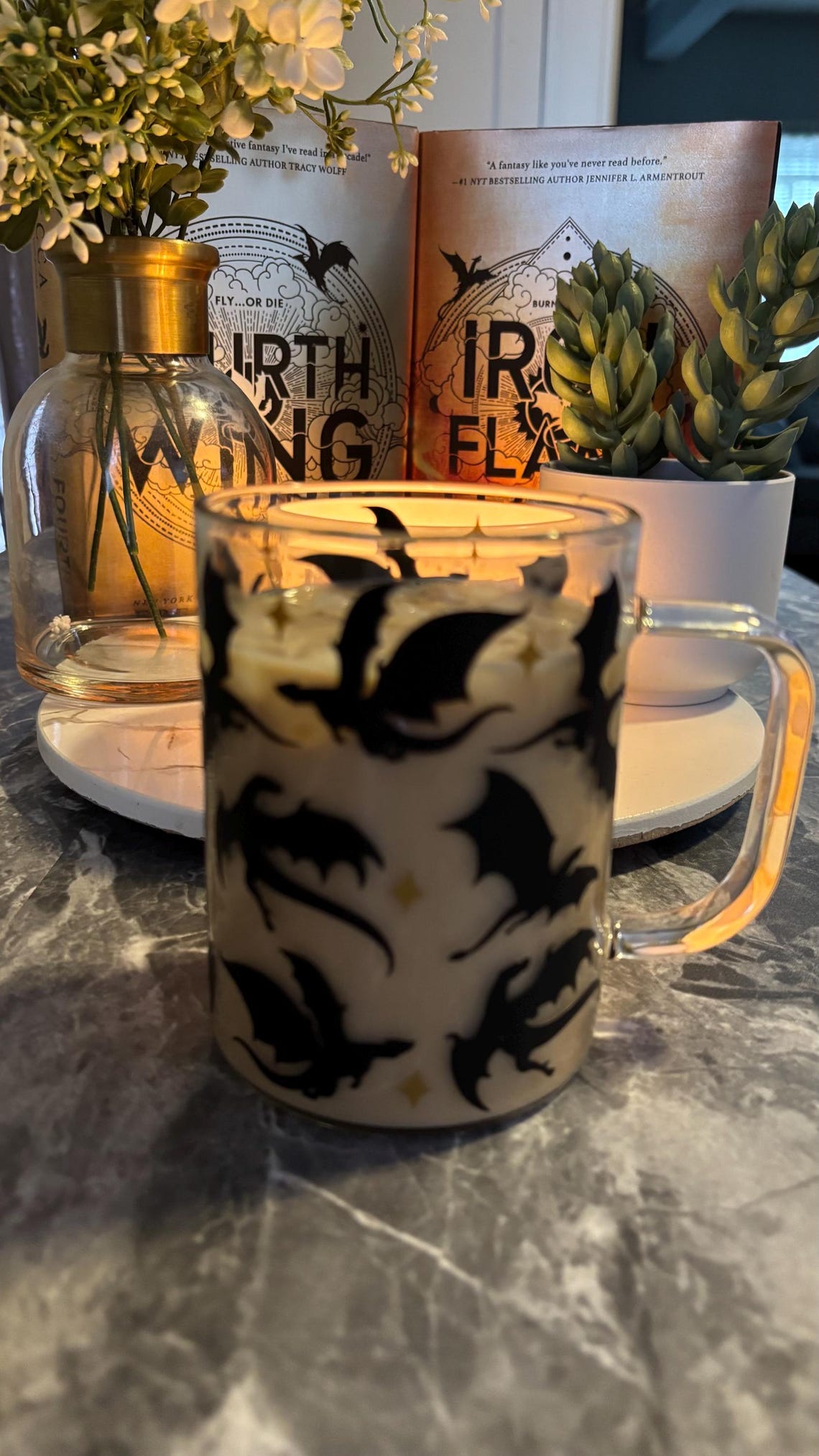 Dragon Fourth Wing Inspired Glass Mug - Etsy