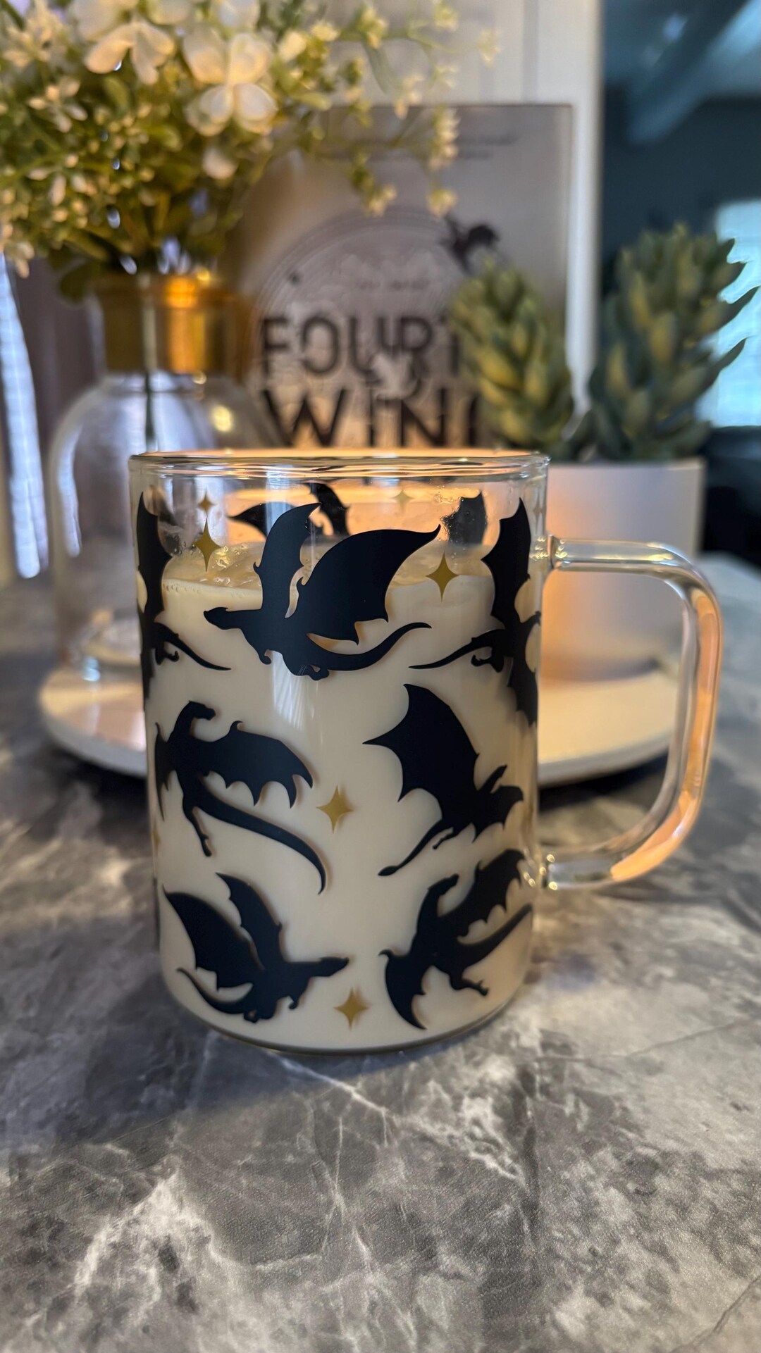 Dragon Fourth Wing Inspired Glass Mug - Etsy