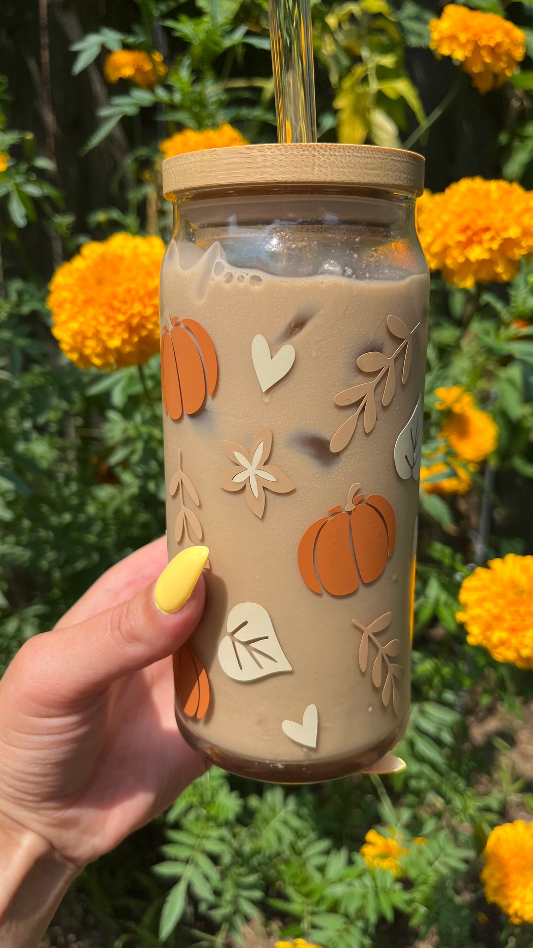 Autumn Spice Glass Cup - Etsy