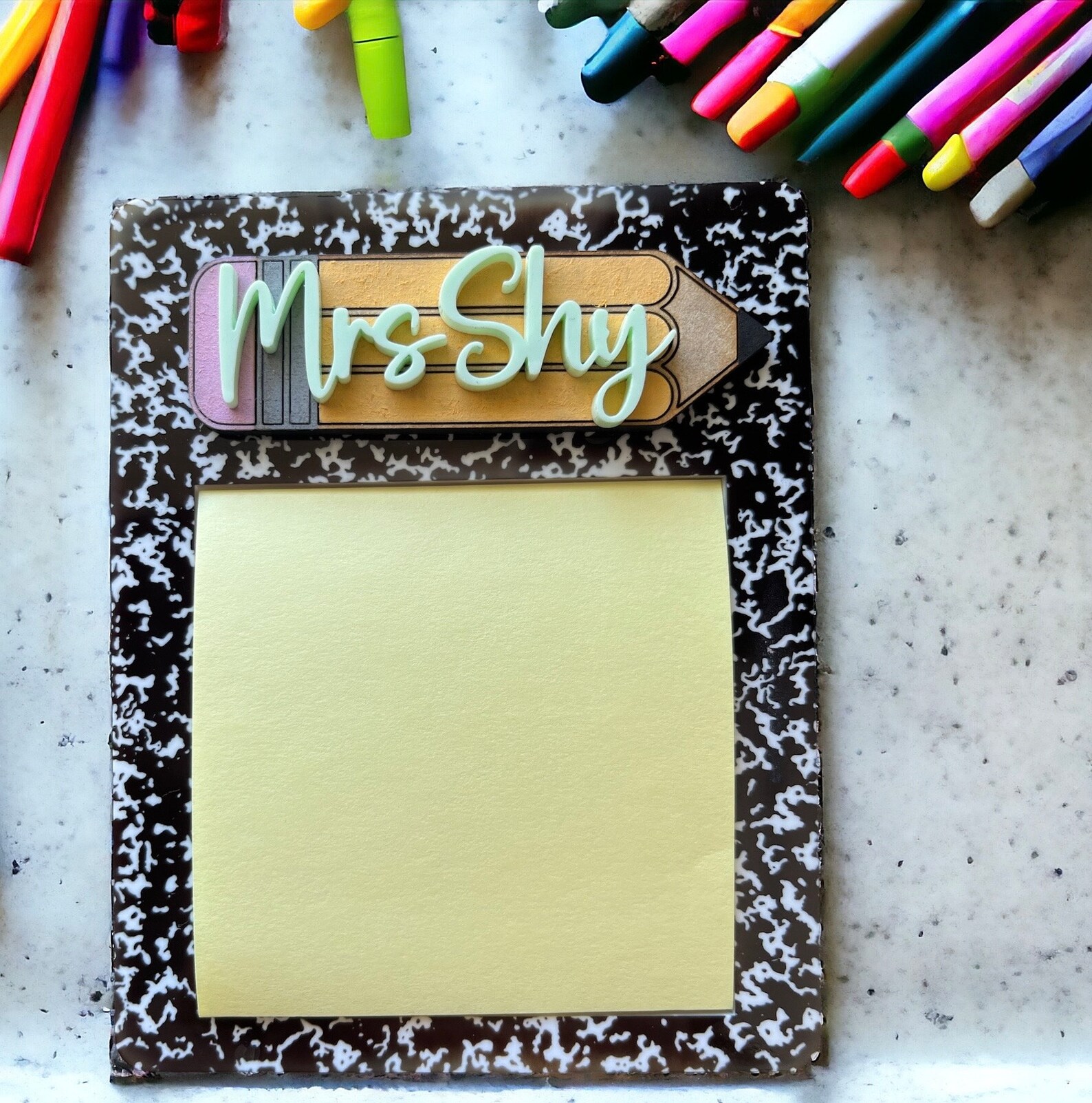 Teacher Appreciation Post It Note Holder Sublimated Acrylic - Etsy