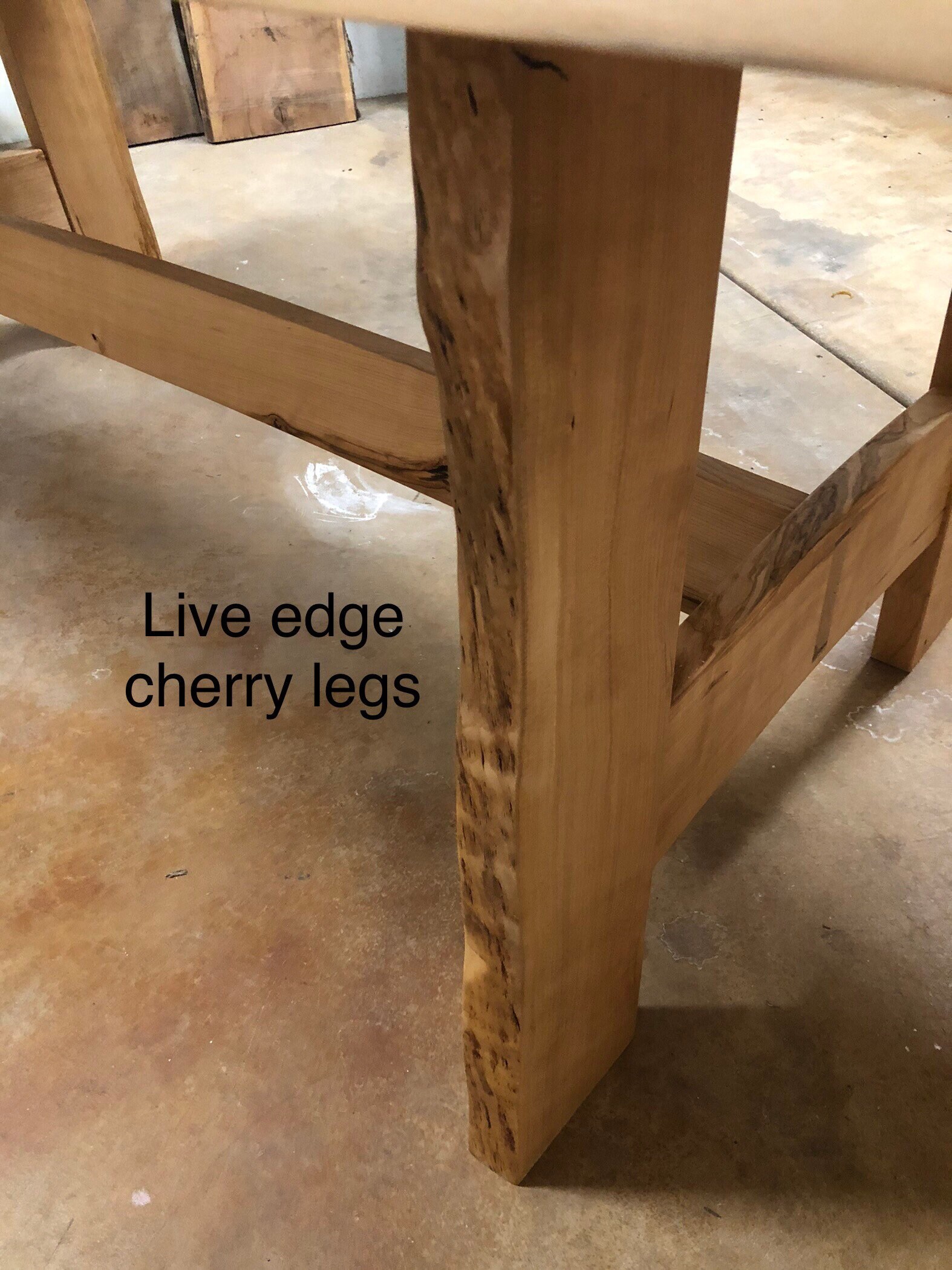 Dutch Elm Live Edge Dining Table With Steel Trapezoid Legs or a Rustic ...