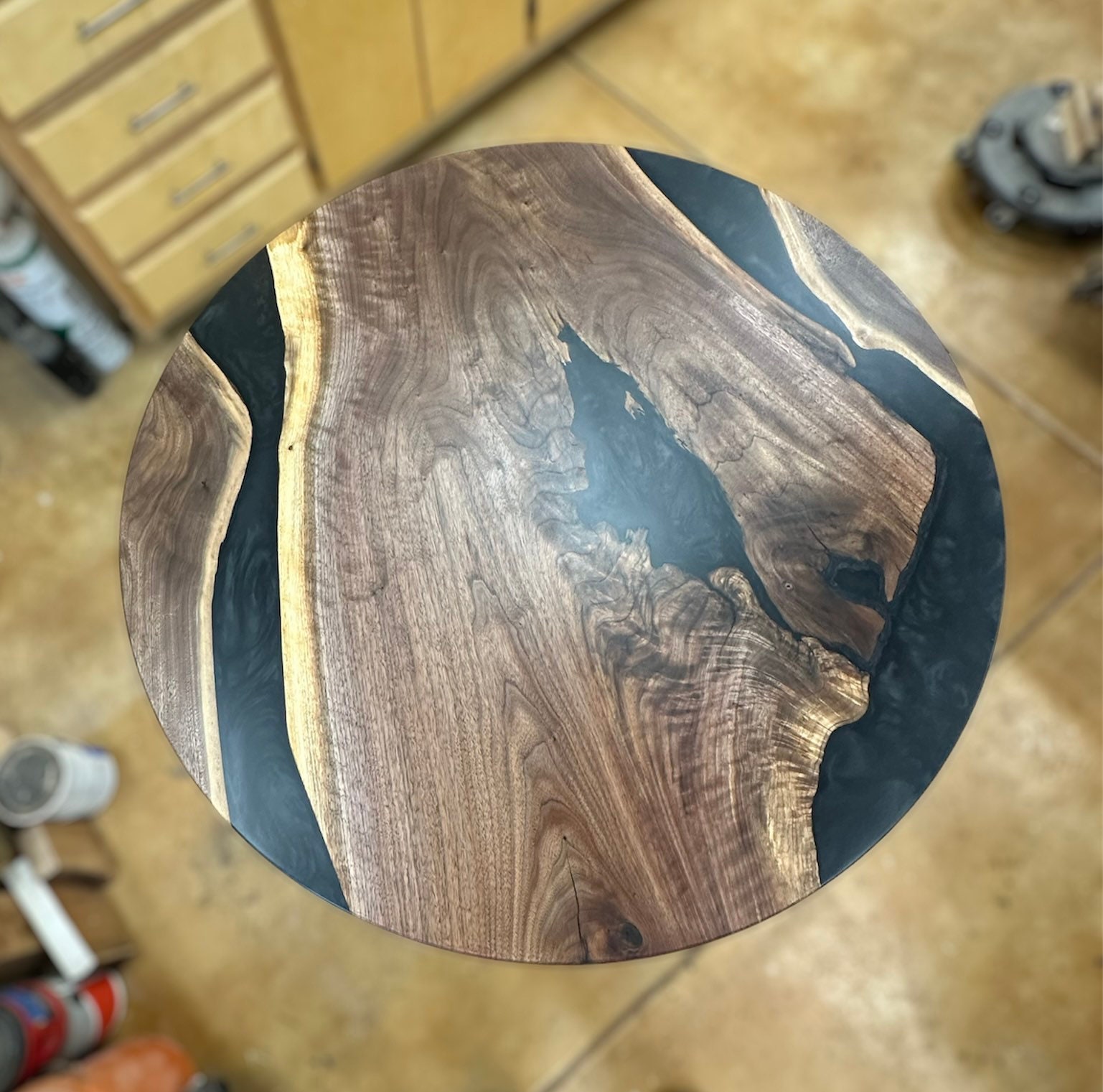 Walnut Resin High Top Table - Etsy