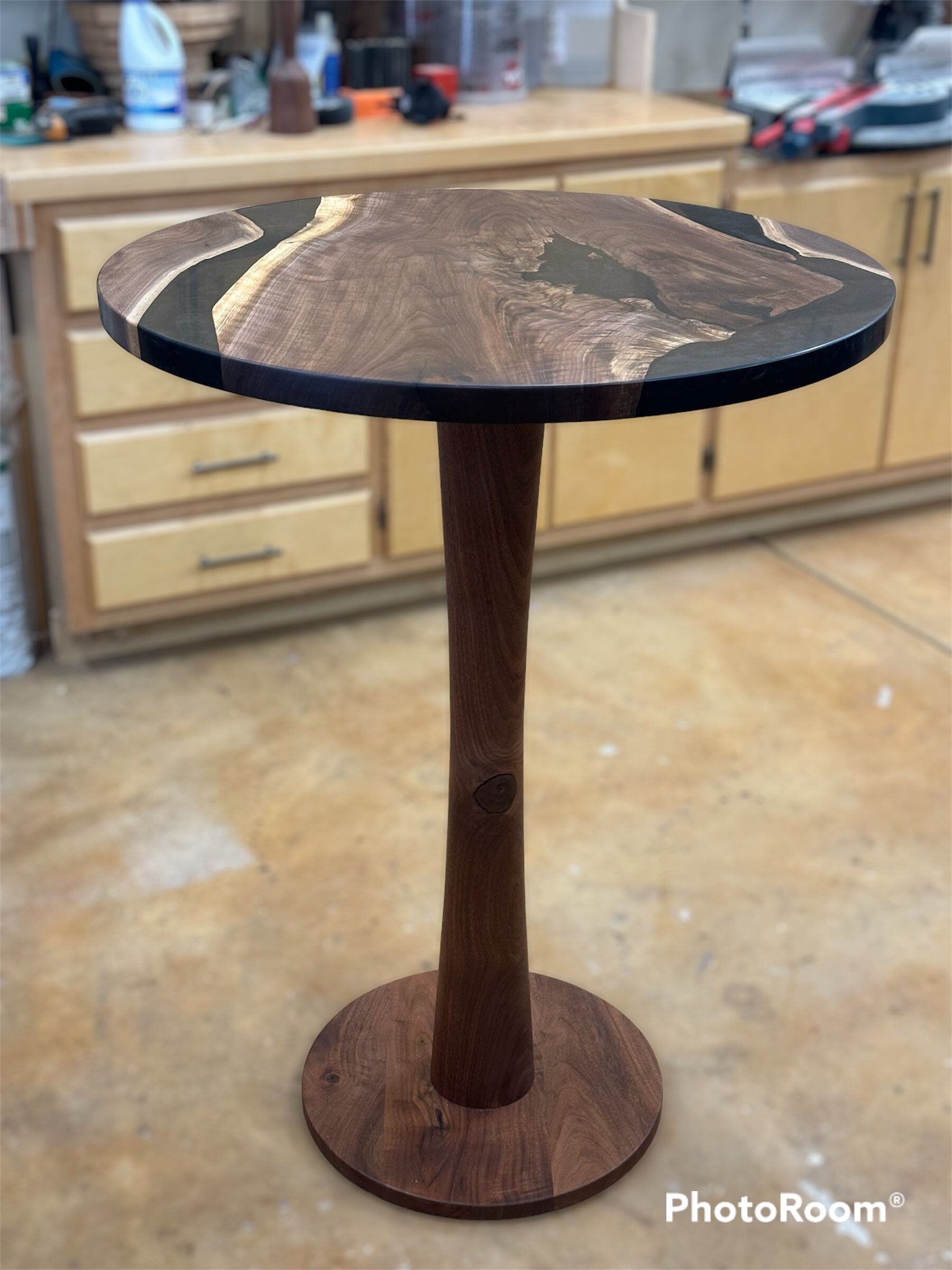 Walnut Resin High Top Table - Etsy