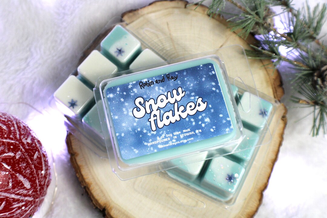 Snowflakes Wax Melt Clamshell, 100% Soy Wax Melt, Winter Christmas Wax ...