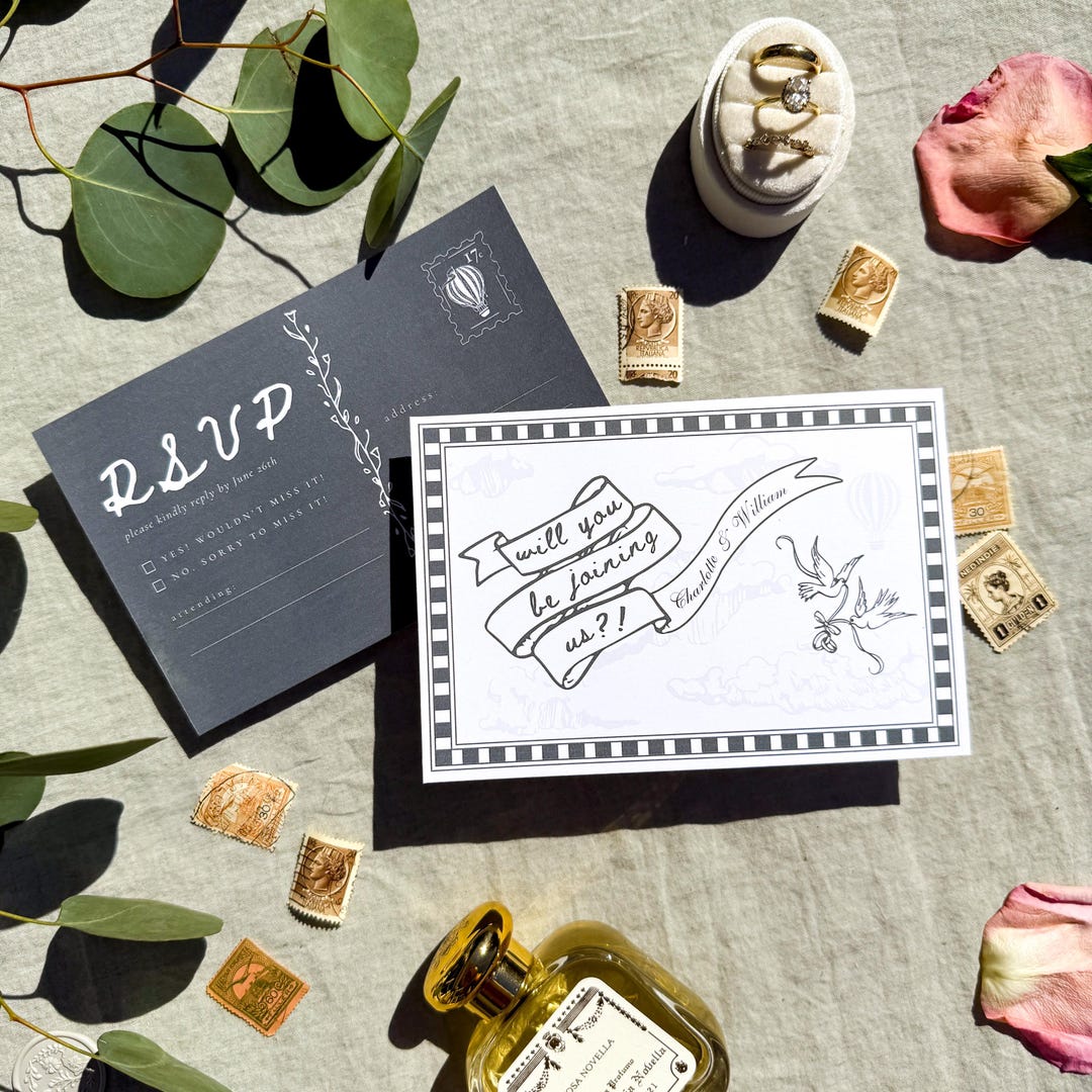 Customizable Digital RSVP Card Template | Editable Canva Wedding RSVP ...