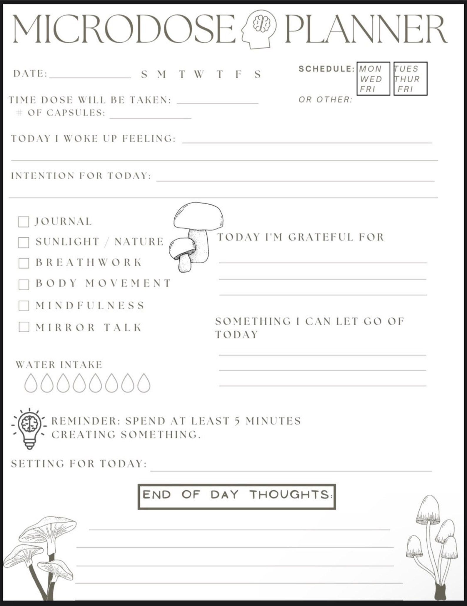 MICRODOSING PLANNER - Etsy