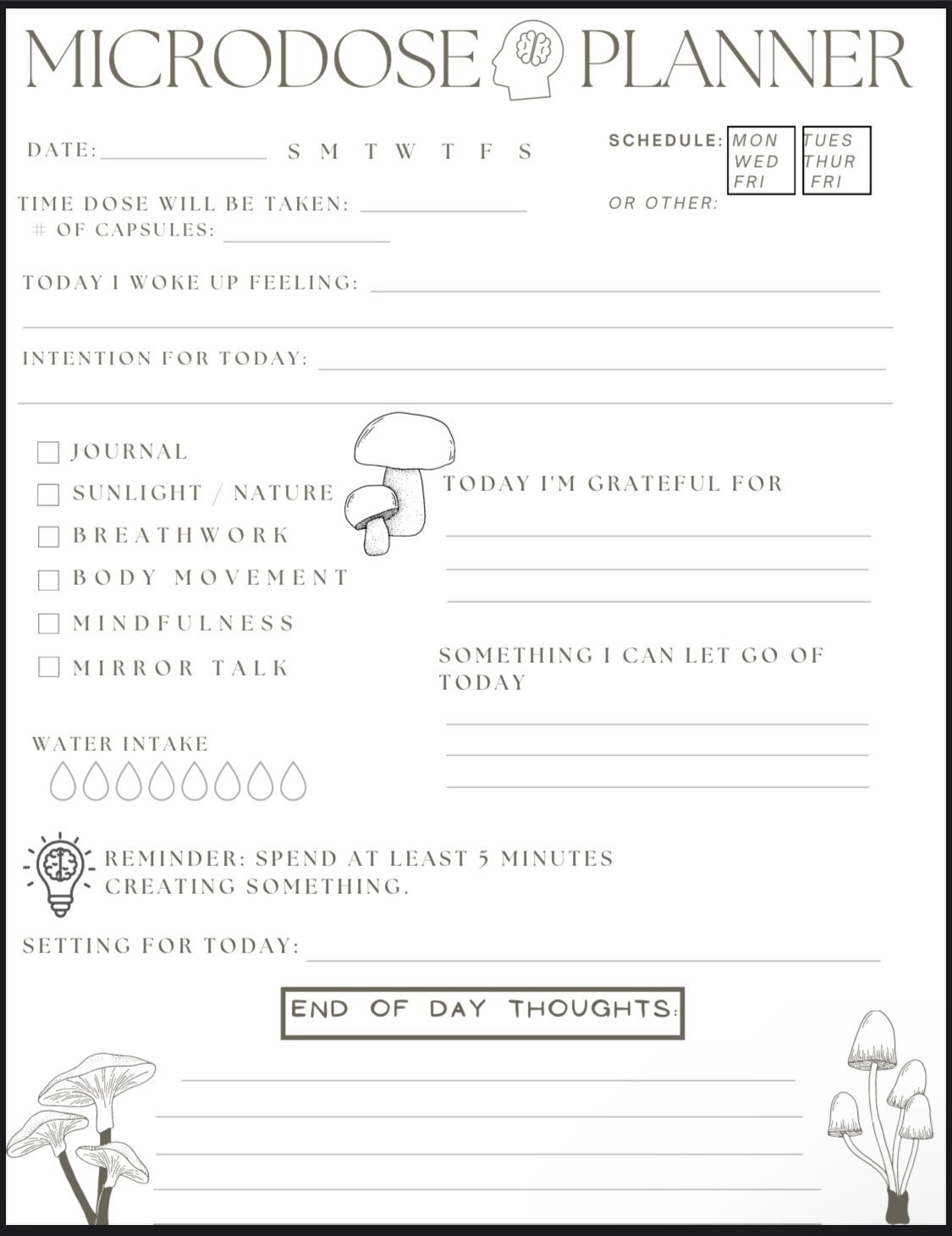 MICRODOSING PLANNER - Etsy