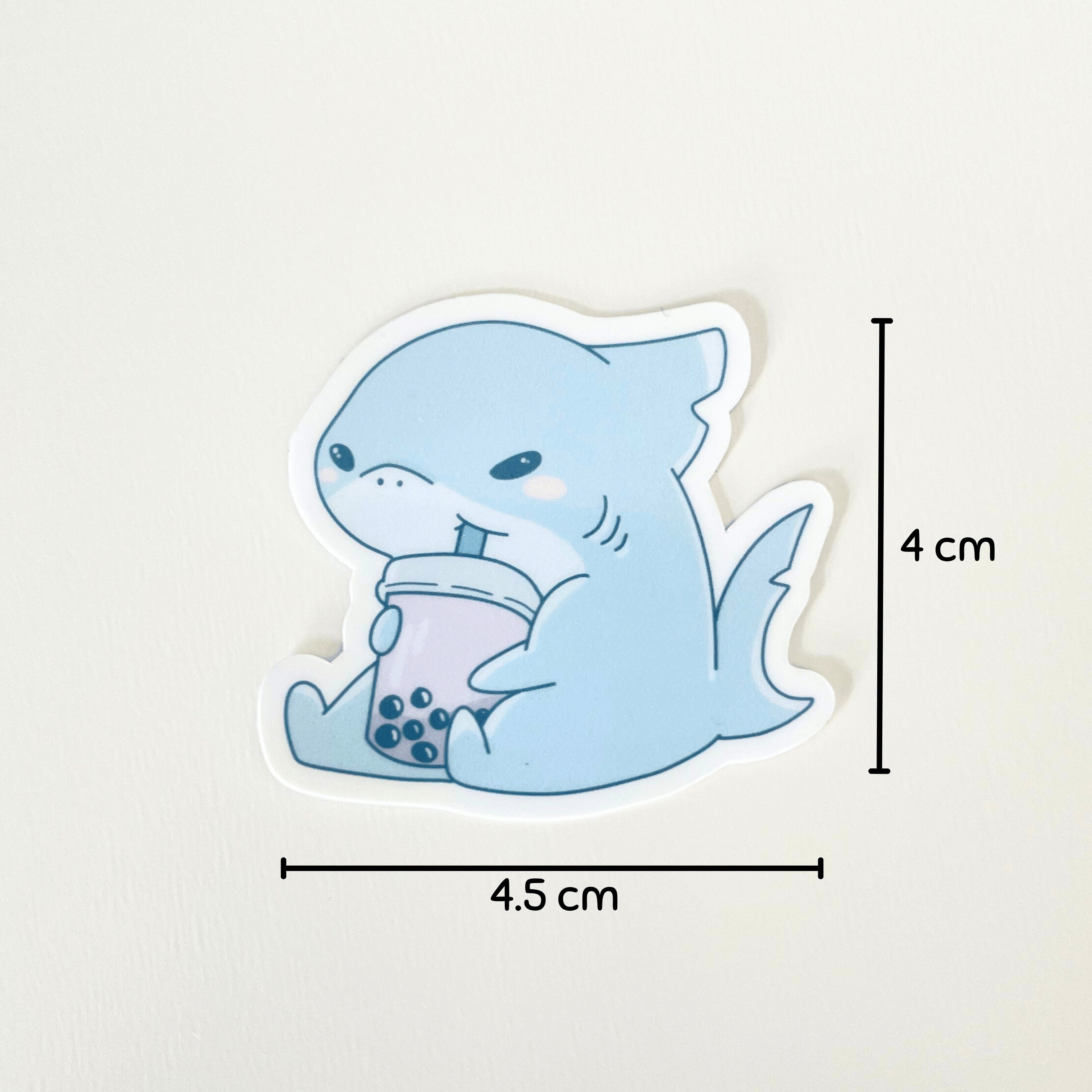 Shark Boba Sticker/shark Sticker/cute Animal Sticker - Etsy