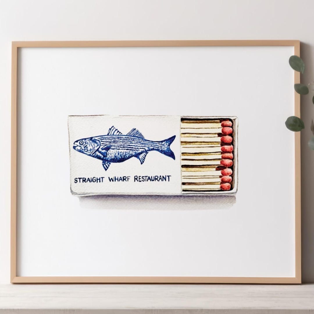 Straight Wharf Nantucket Watercolor Matchbook Print, Matchbox Printed ...