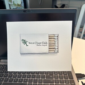 West Chop Club Martha's Vineyard Watercolor Matchbook Print, Matchbox ...