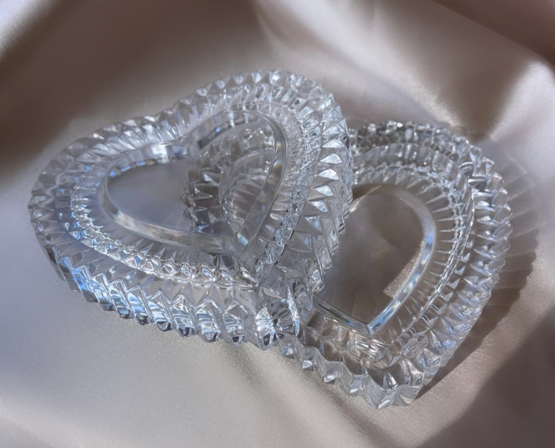 Vintage Crystal Heart Jewelry Box, Made in France Decor, Unique, Gift ...