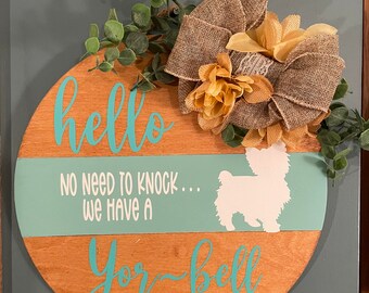 Yorkie Welcome Sign | Etsy