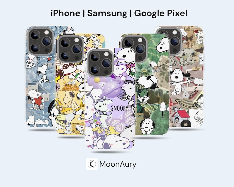 Snoopy Collage Phone Case – Peanuts Cartoon Protective Cover - Etsy