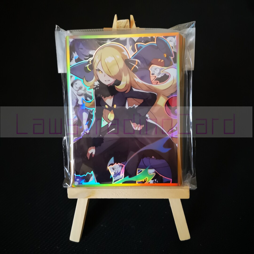 Custom Cynthia & Garchomp Foil Card Sleeves 50ct 66mmx91mm Standard ...