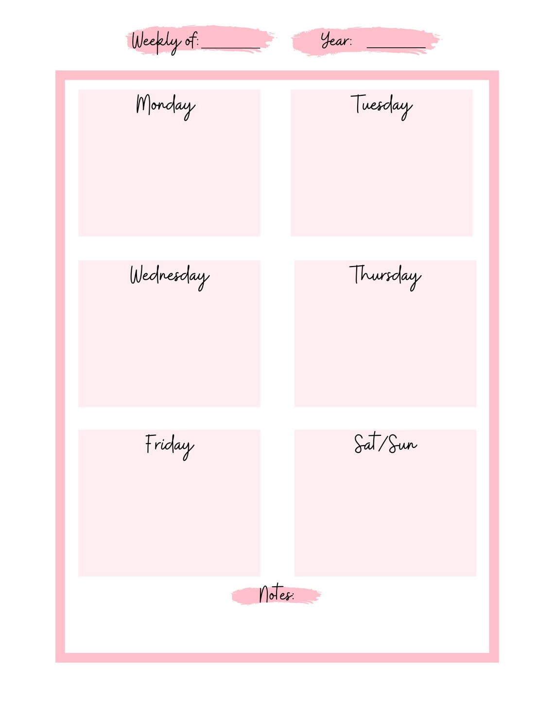 Printable Weekly Planner With Goals and Meal Prep - Etsy