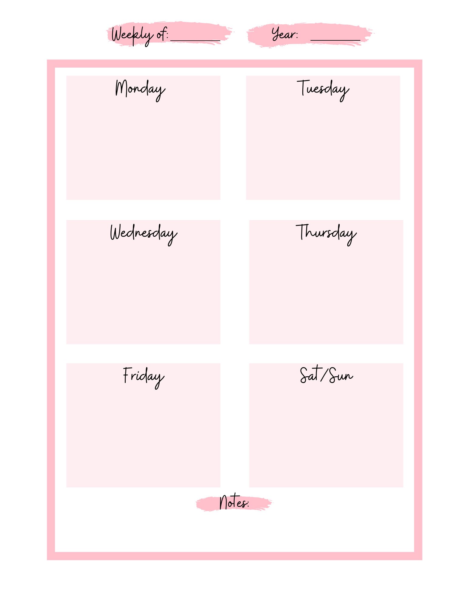 Printable Weekly Planner With Goals and Meal Prep - Etsy