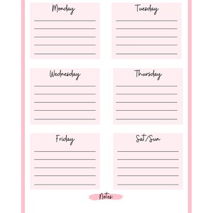 Printable Weekly Planner With Goals and Meal Prep - Etsy