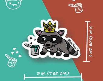 Stay Trashy Trash Panda Raccoon Sticker Cute Raccoon Digging - Etsy