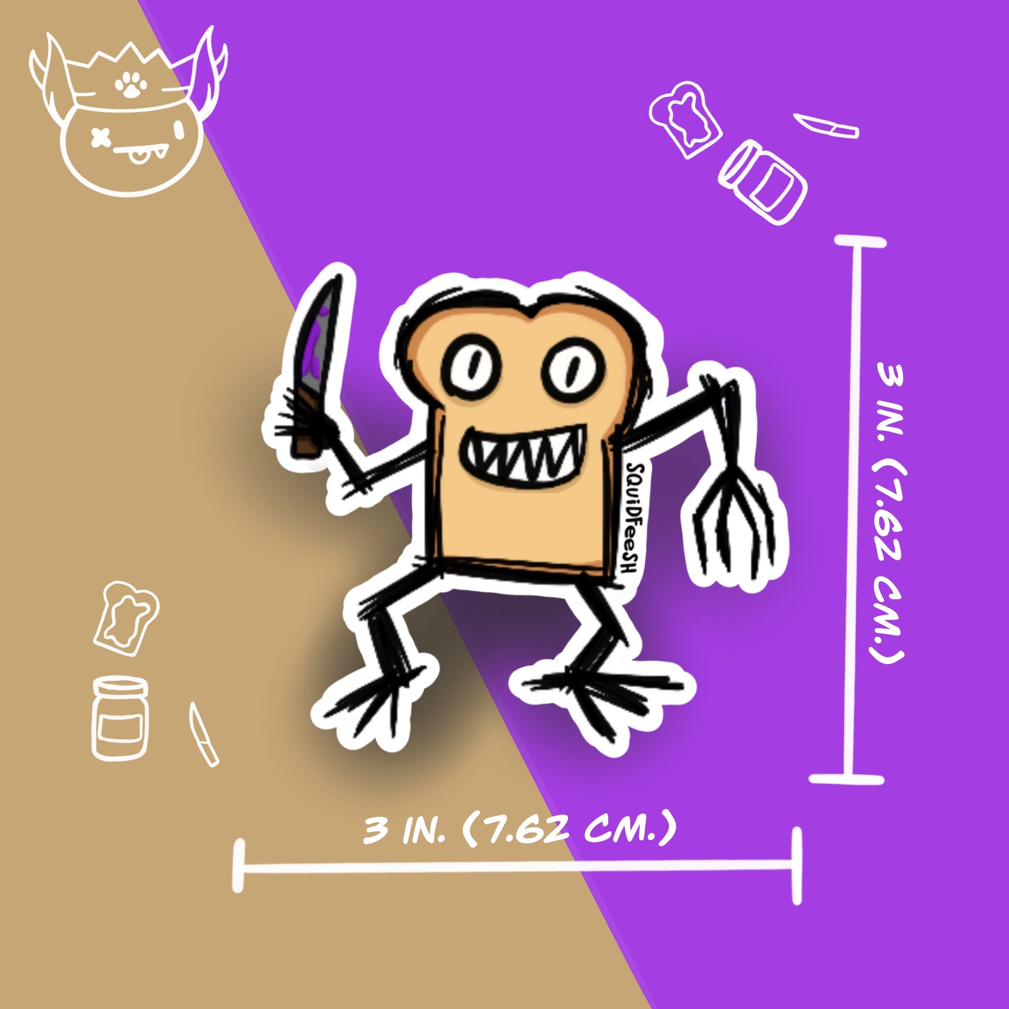 Scary Bread - Sticker - Etsy