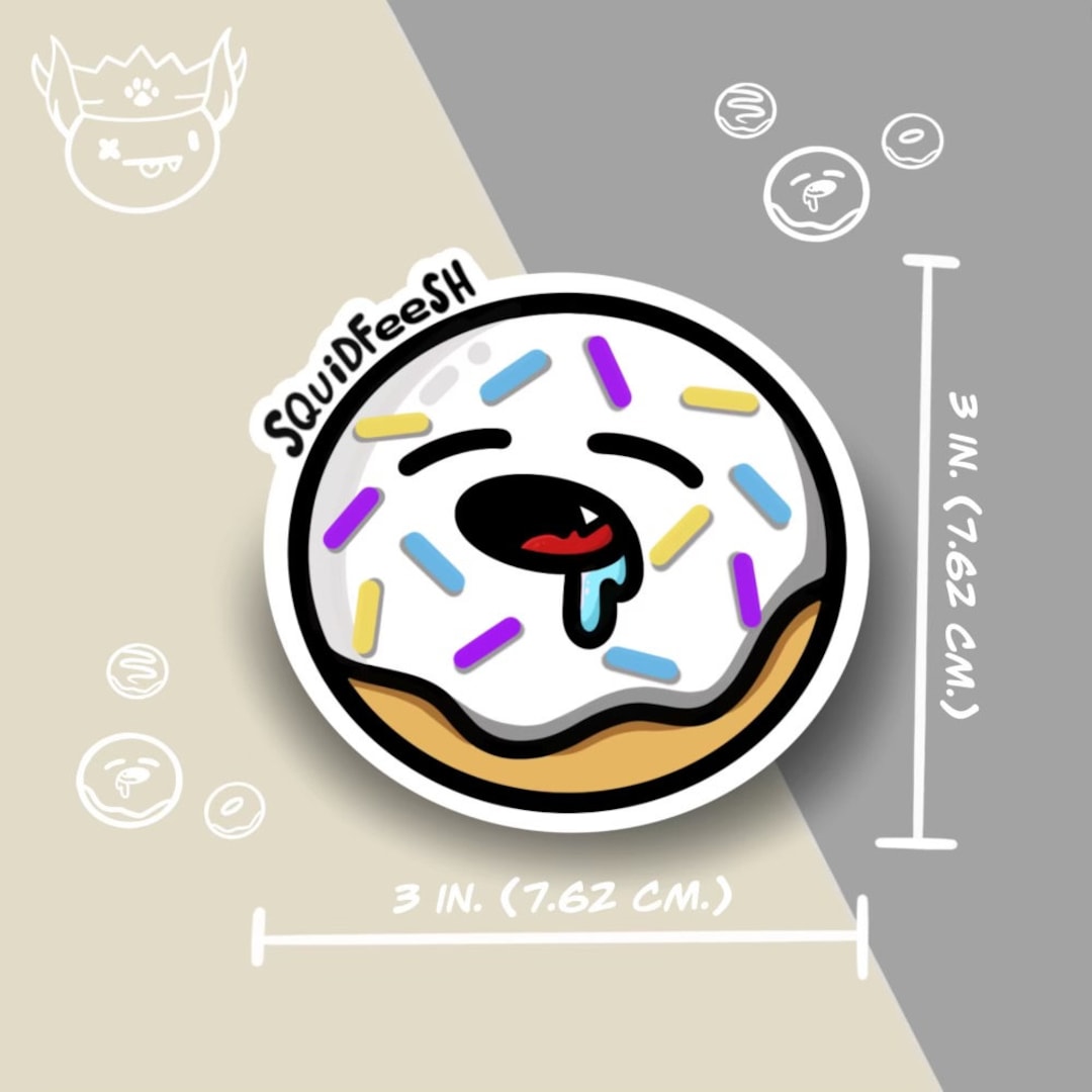 White Sprinkled Donut - Sticker - Etsy