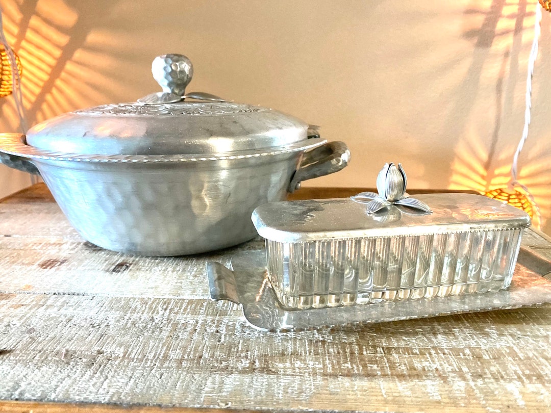 Vintage Everlast Metal Hand Forged Aluminum Serving Bowl Handles & Lid ...