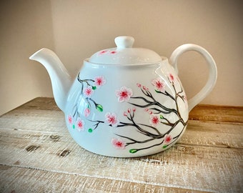 Cherry Blossom Tea Pot - Etsy