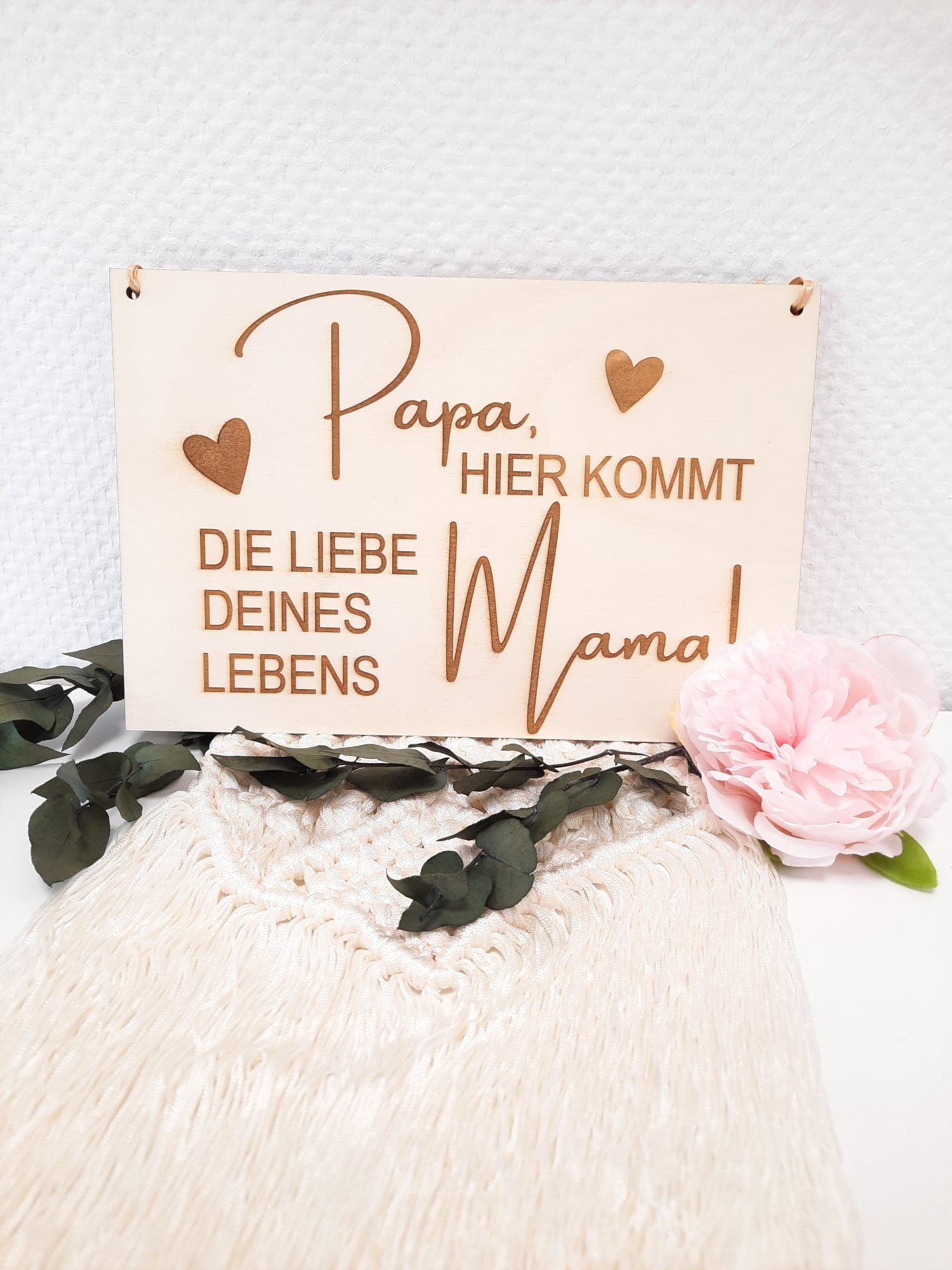 Schild Hochzeit Holz Einzug Trauung Kind Hier kommt die Braut meine ...